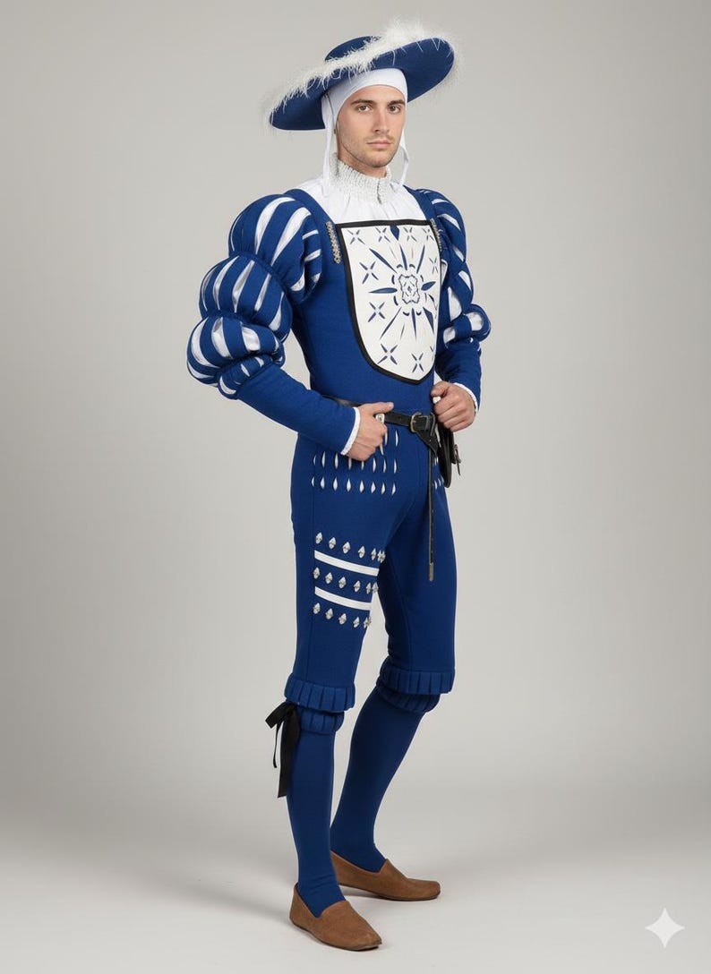 Renaissance Woolen Costume for Men, Landsknecht-wamshemd & Hosen ...