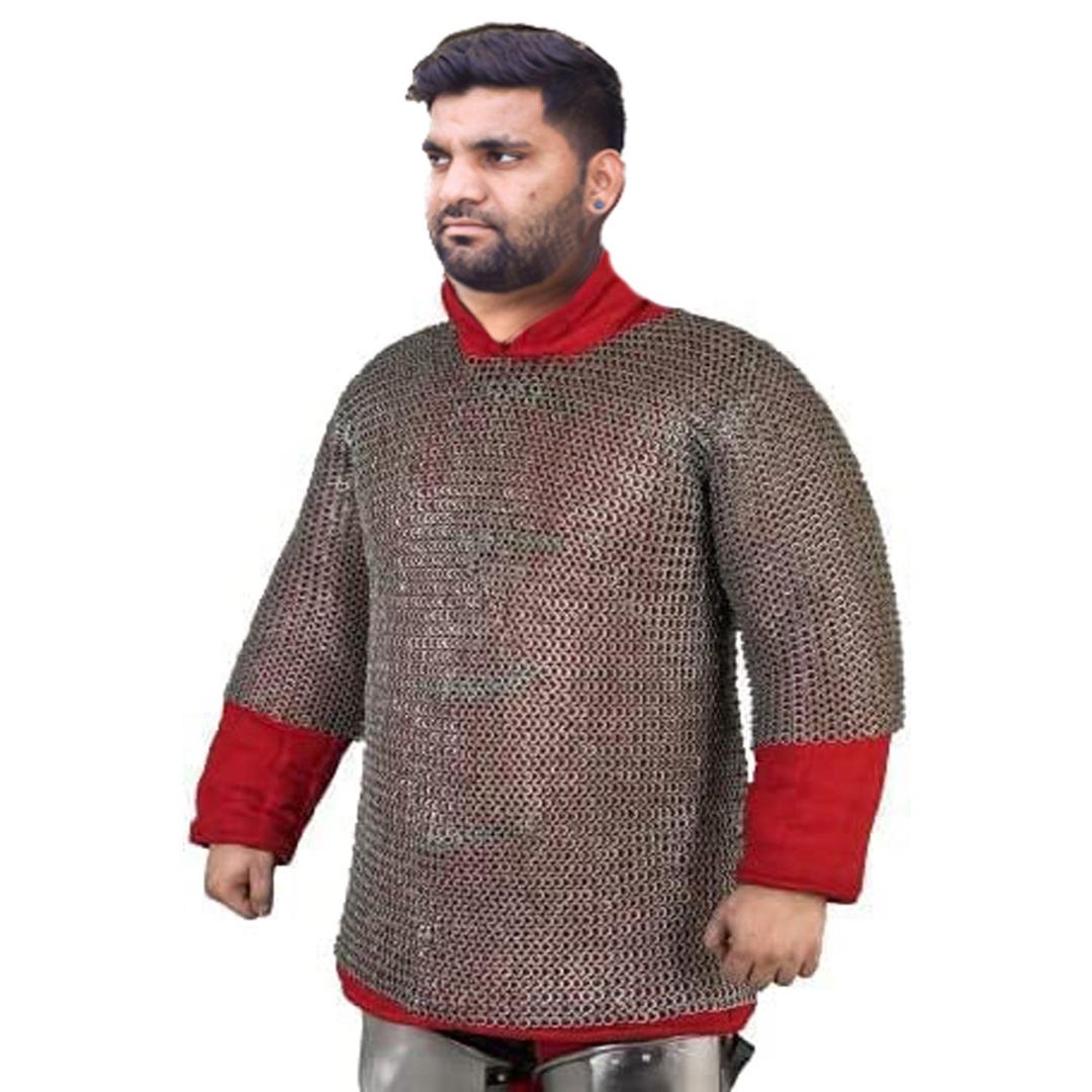 Personalized Medieval Chainmail Shirt | 09mm Flat Riveted Steel Armor ...