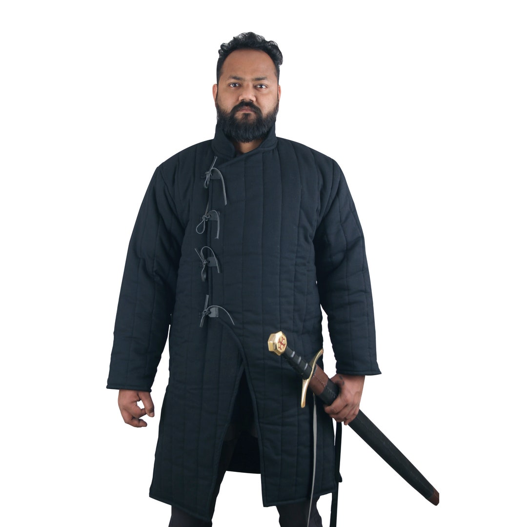 Medieval Gambeson WITH 2 CAP FREE Black or Brown Costumes - Etsy