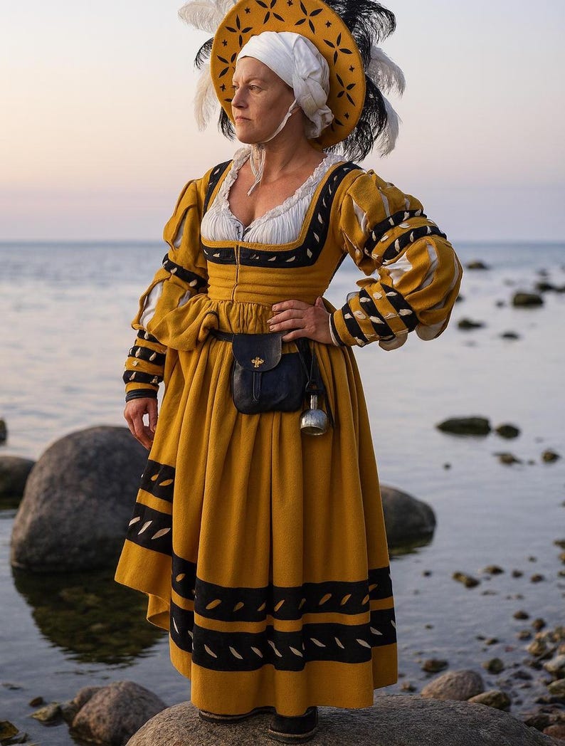 Landsknecht Woolen Gown, Renaissance Fair Dress, Women Medievals ...