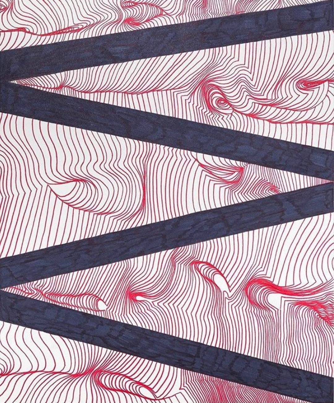 Black and Red Abstract Line Art, Abstract Art, 14x17 Inch Abstract ...