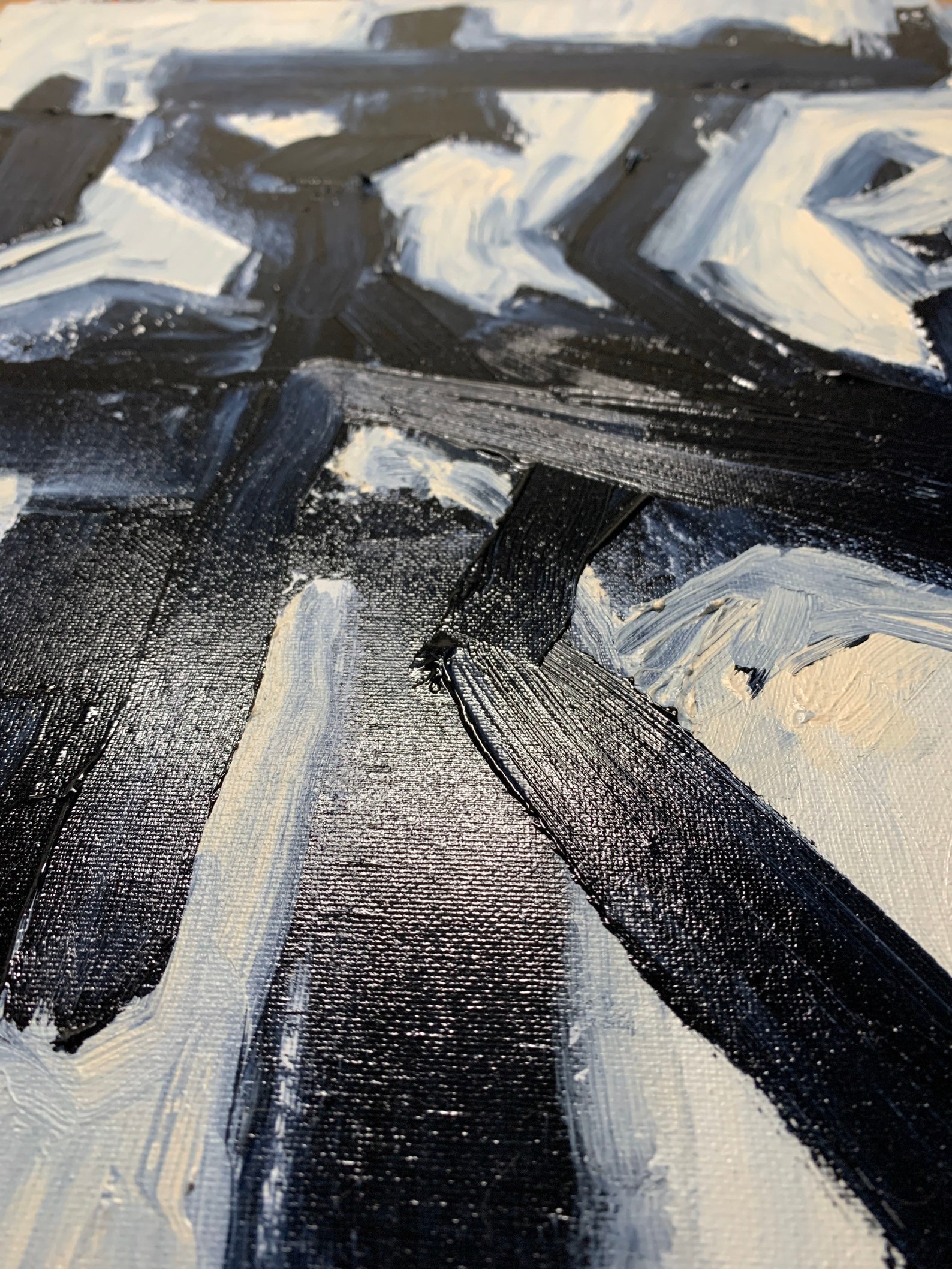 White, Black and Payne's Grey Abstract Art, Franz Kline Inspired Art ...