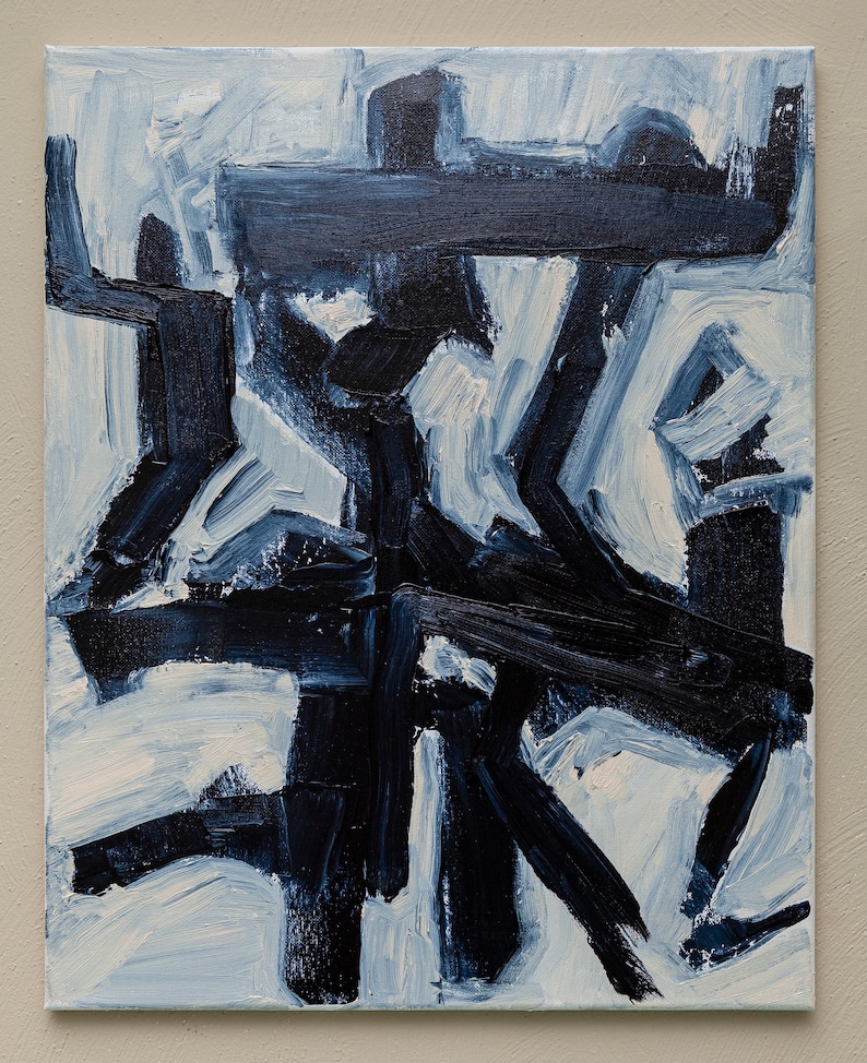 White, Black and Payne's Grey Abstract Art, Franz Kline Inspired Art ...