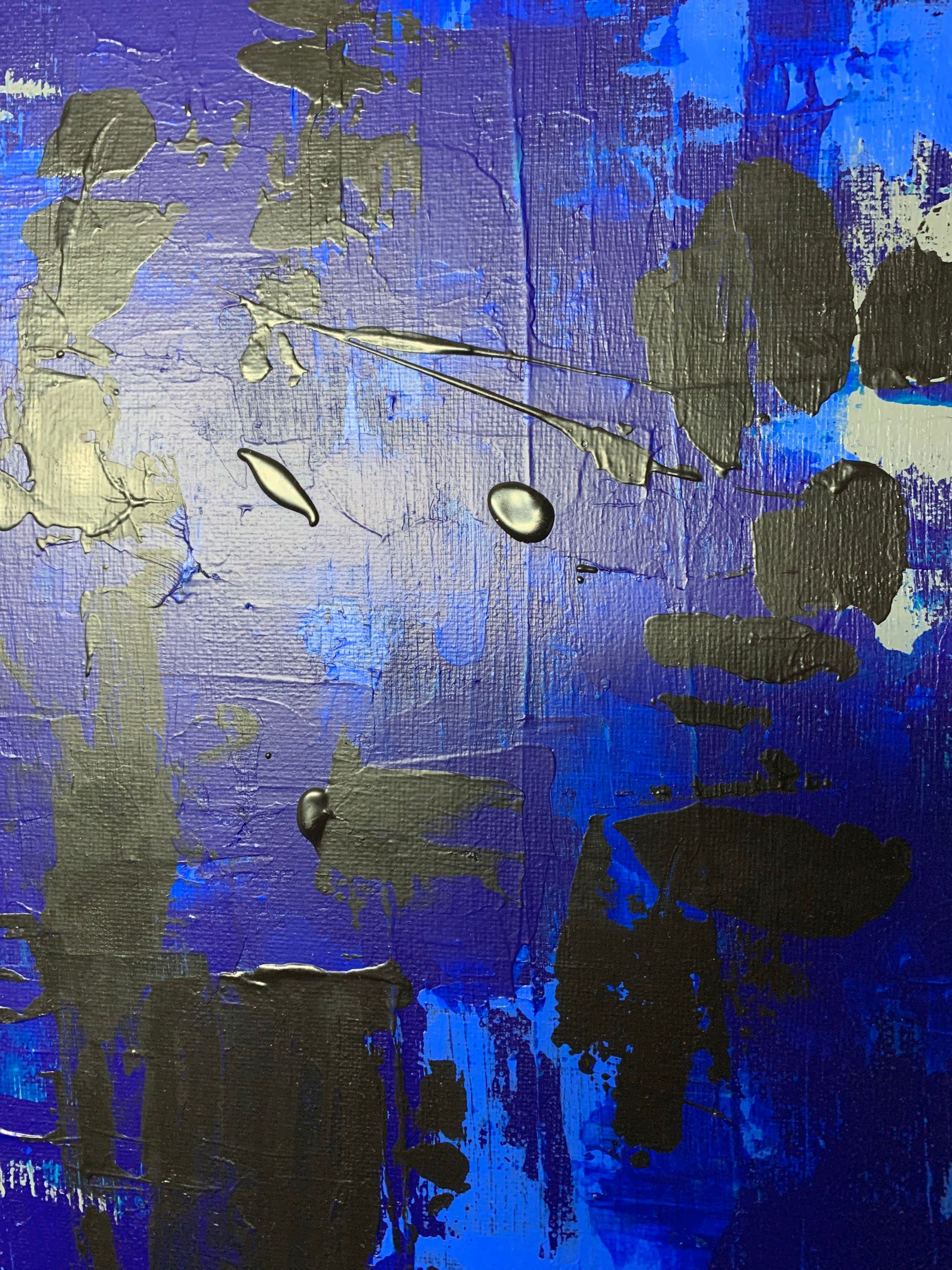 Black, Blue, White & Silver Abstract Art, Wall Art, Office Art ...