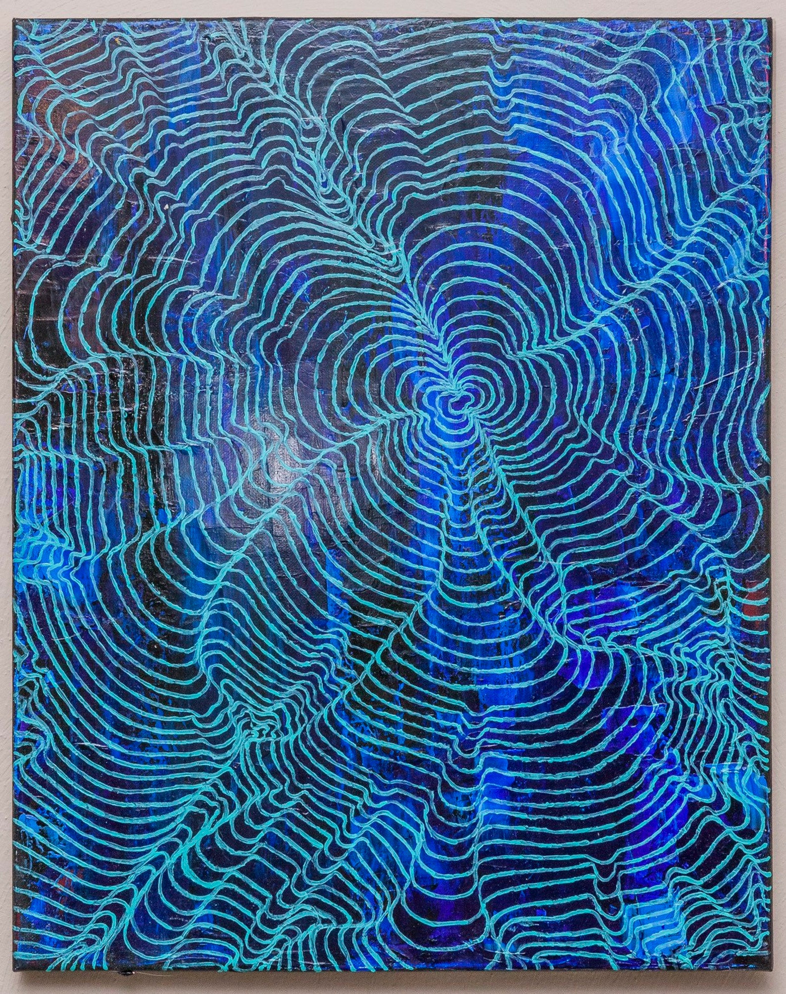 Blue Abstract Line Art, Original Art, Unframed Art, Original Abstract ...