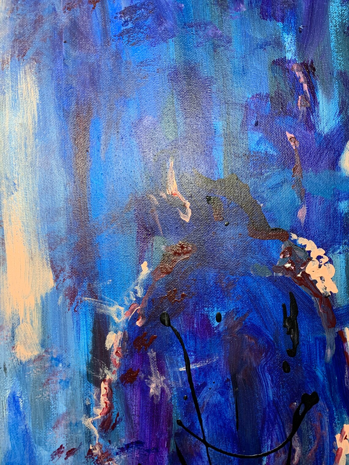 Blue and Pink Abstract Art Original Abstract Art Vertical - Etsy