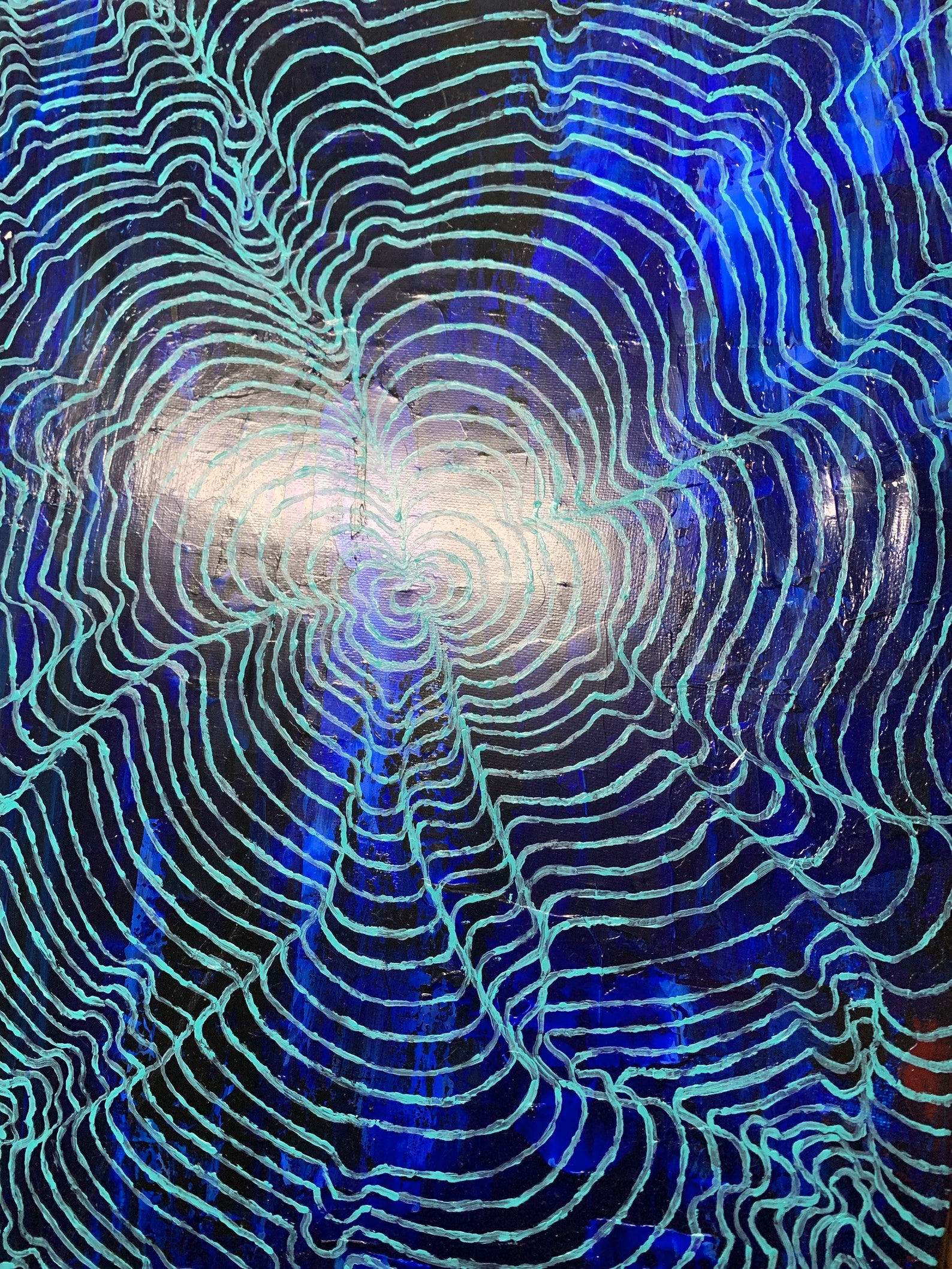 Blue Abstract Line Art, Original Art, Unframed Art, Original Abstract ...