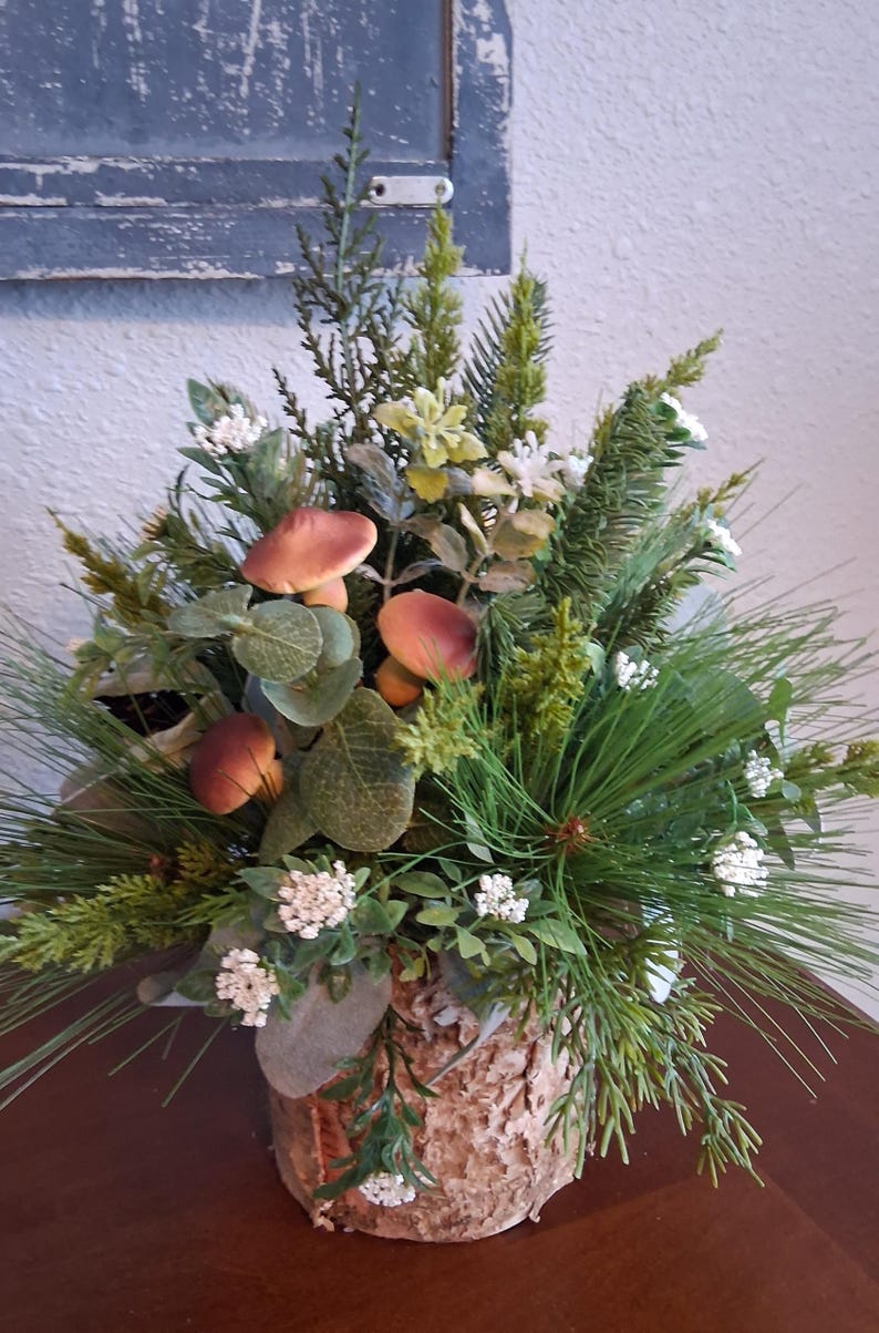 Birch Bark Centerpiece: Rustic Farmhouse Table Decor, Artificial ...