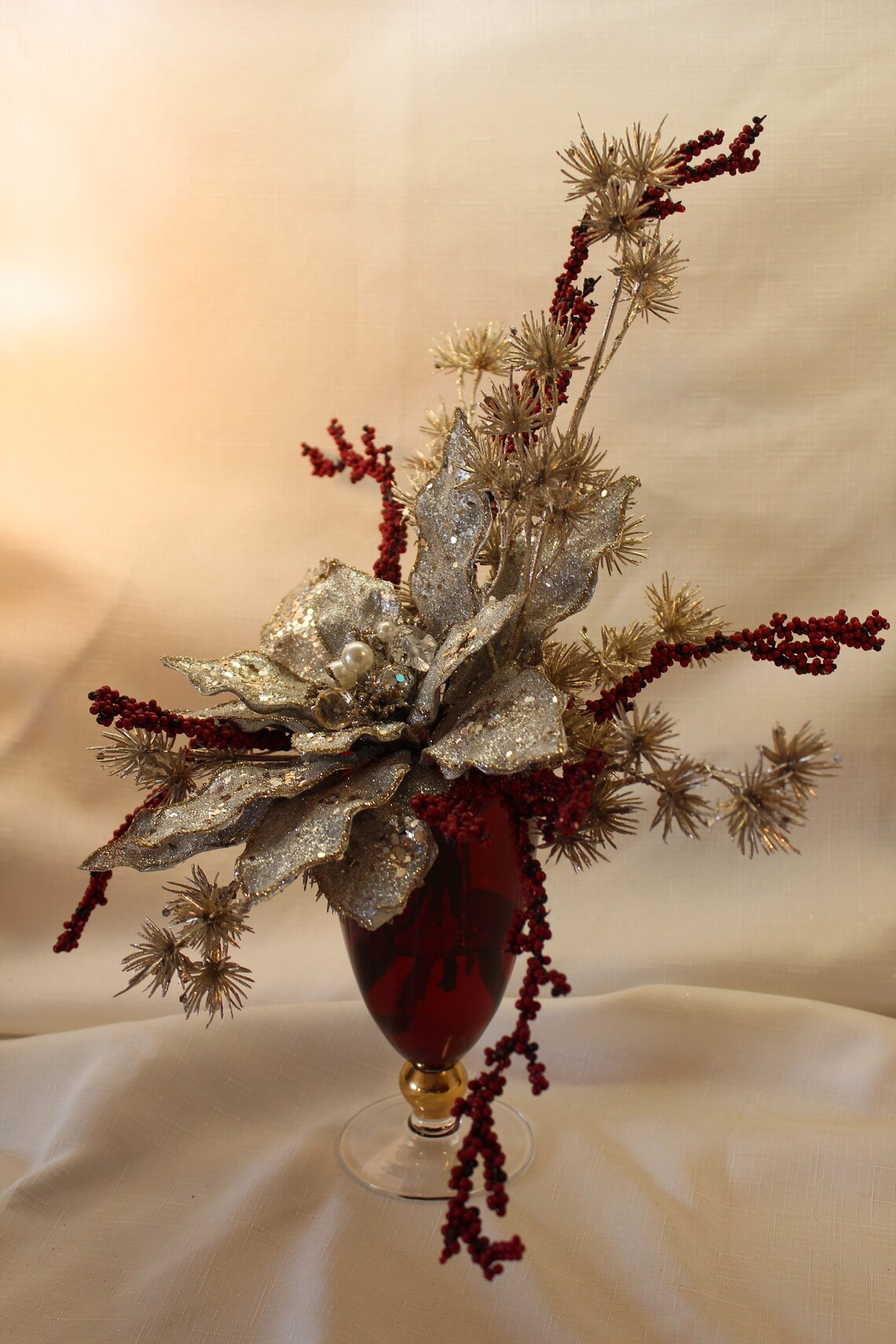 Elegant Christmas Design in Ruby Goblet Christmas | Etsy