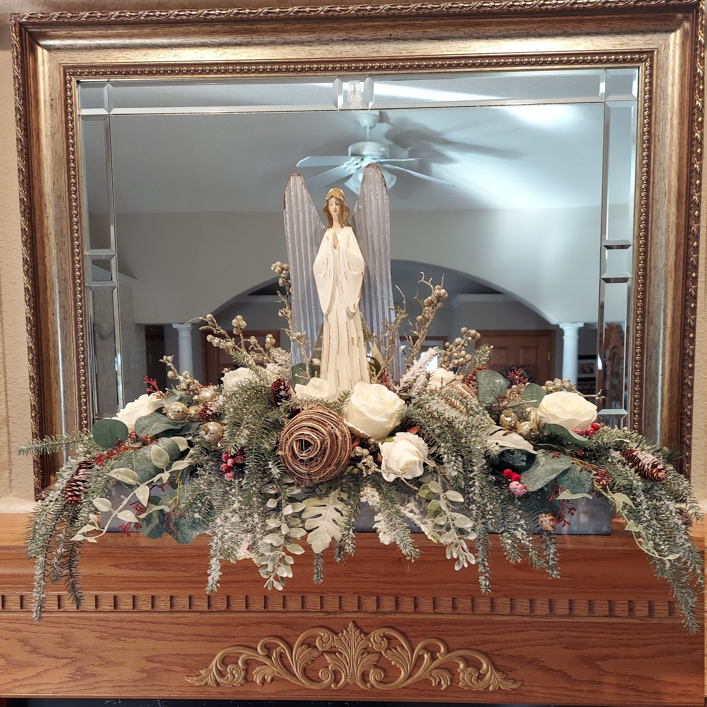 Elegant Lighted Mantle Decor - Etsy