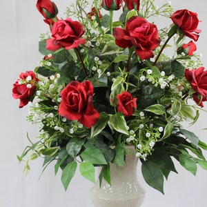 Large Red Rose Arrangement Red Roses in Vase Special Gift - Etsy