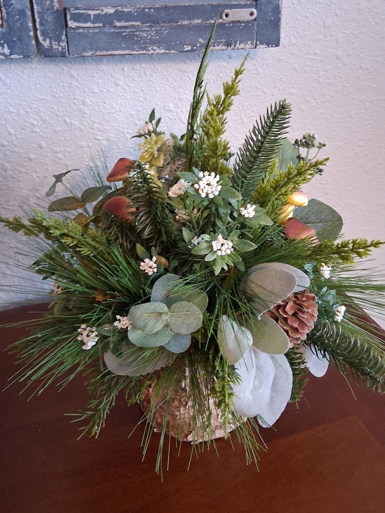 Birch Bark Centerpiece: Rustic Farmhouse Table Decor, Artificial ...