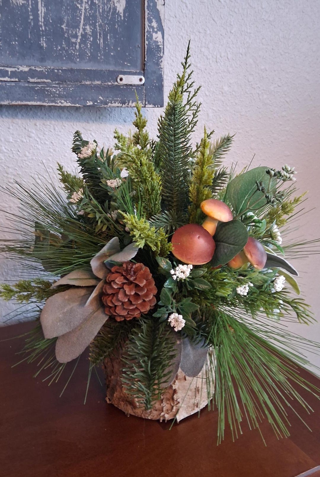 Birch Bark Centerpiece: Rustic Farmhouse Table Decor, Artificial ...