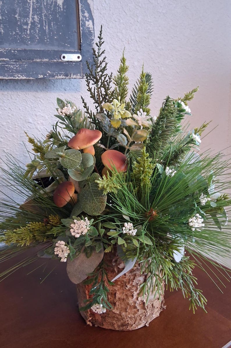 Birch Bark Centerpiece: Rustic Farmhouse Table Decor, Artificial ...