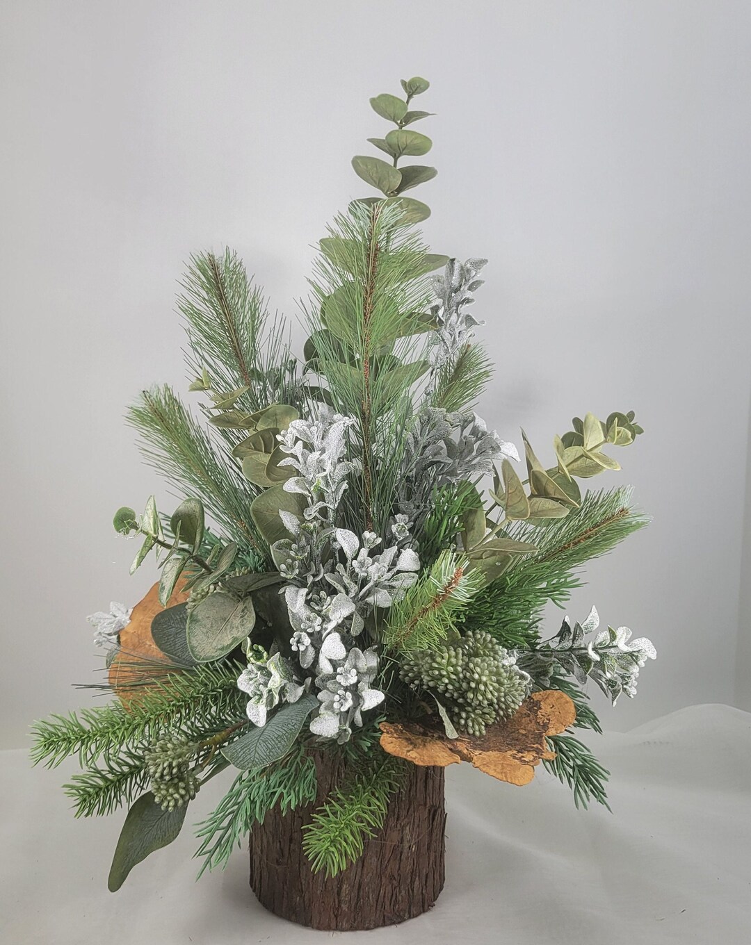 Winter Woodland Faux Greenery Arrangement - Etsy
