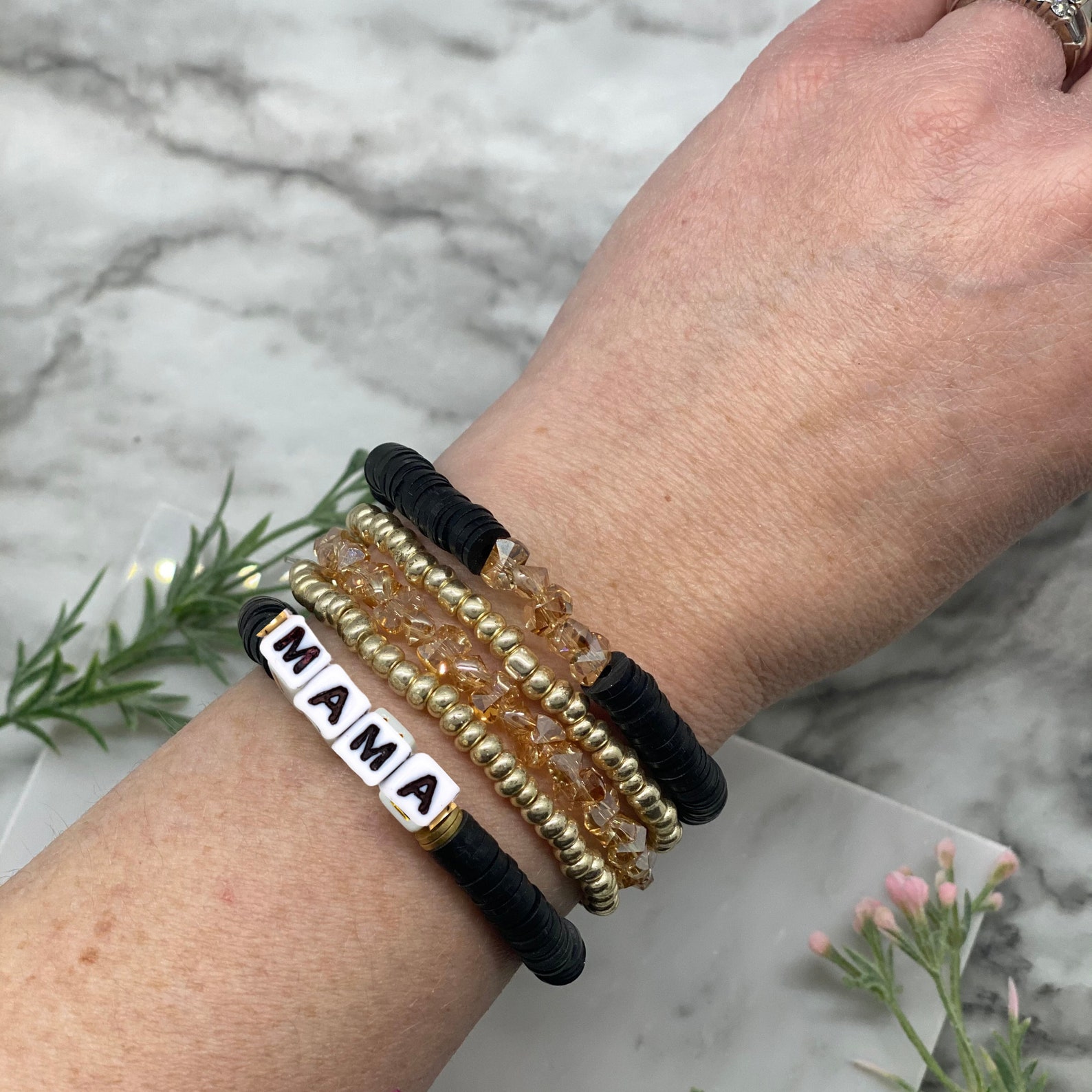 Pulsera de mamá Pulsera de mamá personalizada Pulsera de | Etsy