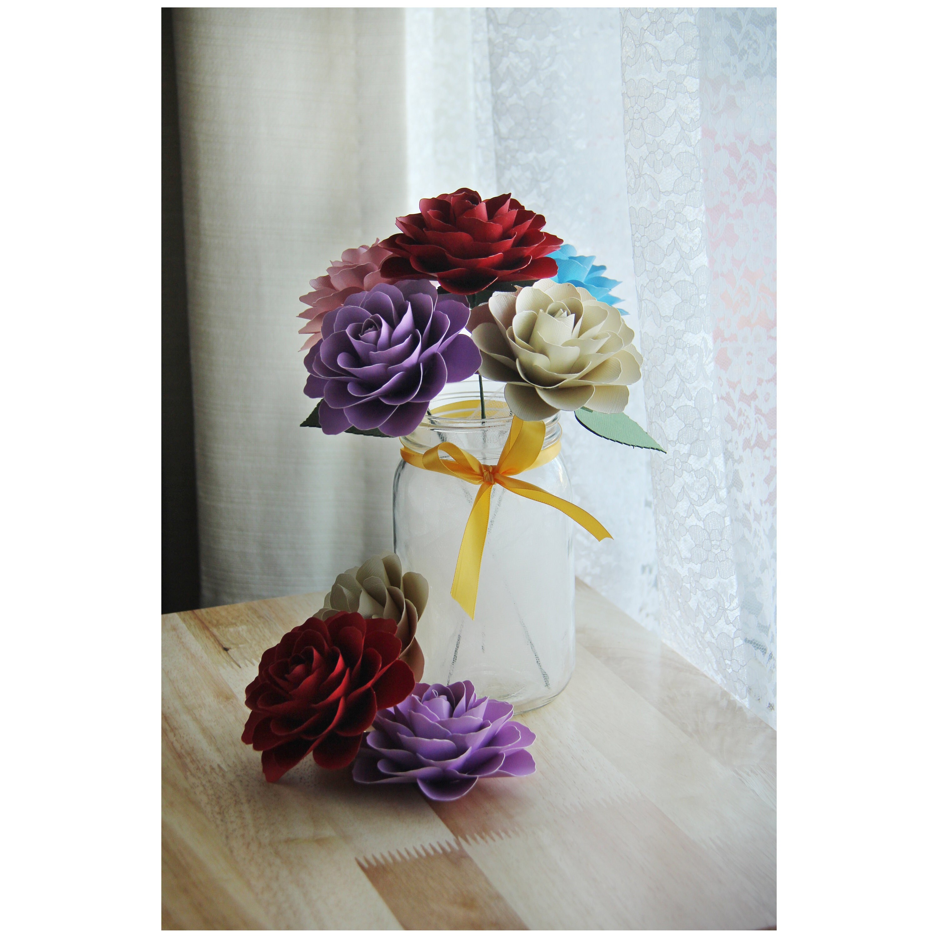 Decorative Handmade Stemmed Paper Roses Version #2 - Etsy