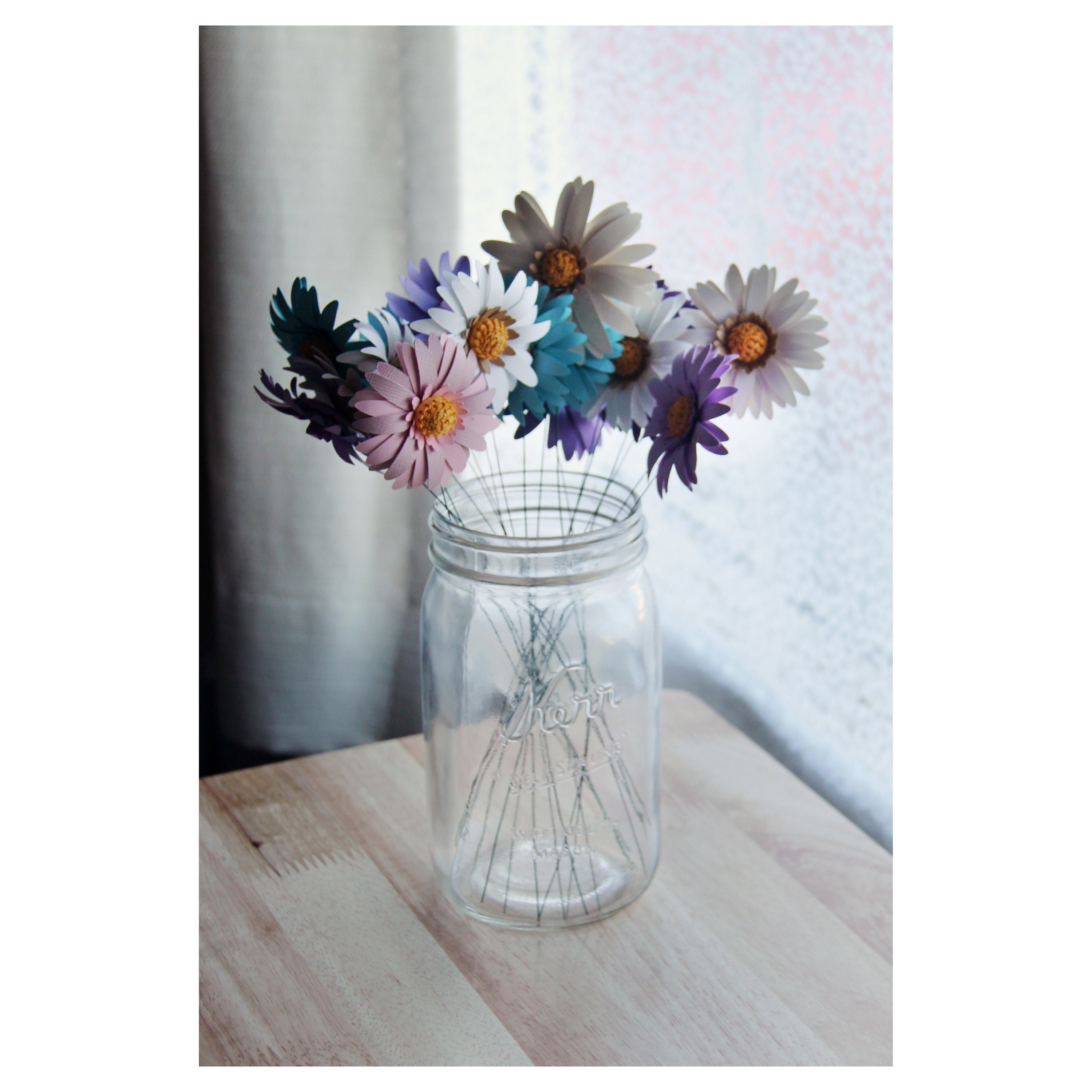 Decorative Handmade Stemmed Paper Daisies - Etsy