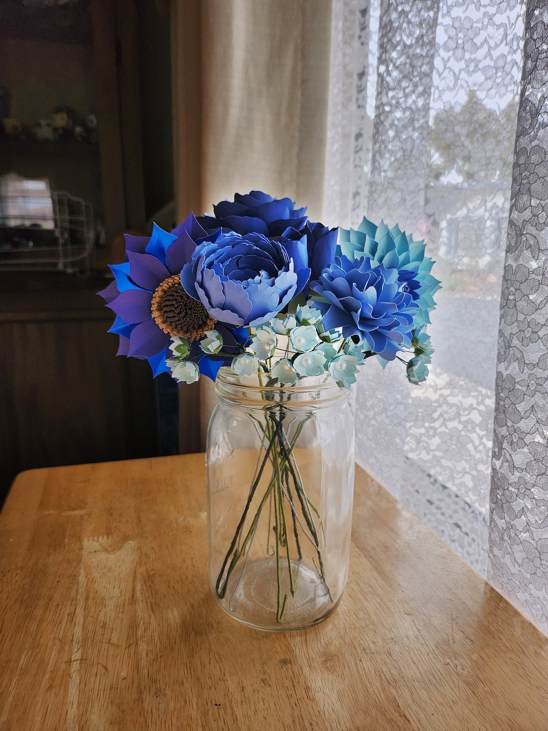 Blue Paper Flower Bouquet Vers #1 - Etsy