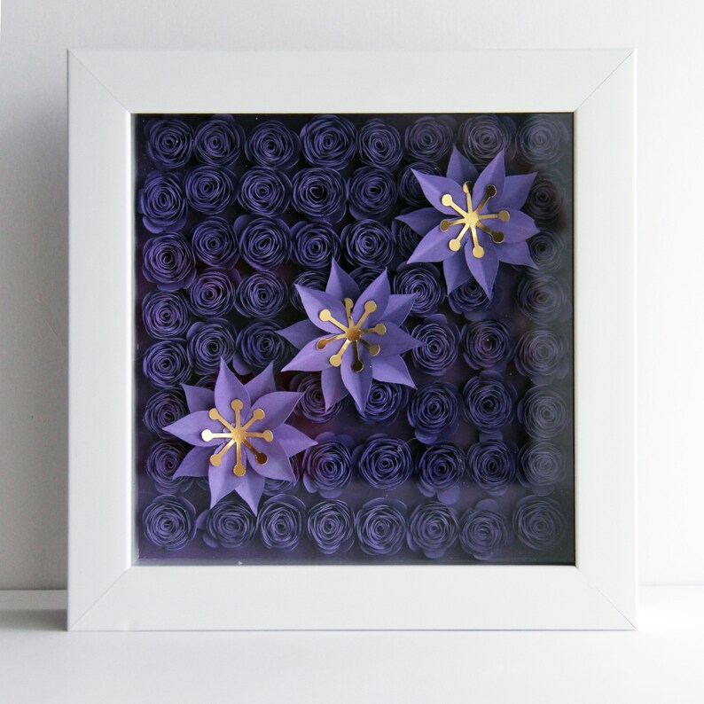 Personalize Paper Flower Shadow Box 8x8 - Etsy