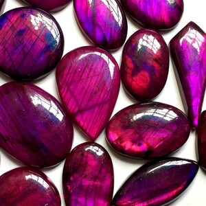 Very Rare Pink Dyed Labradorite Cabochons Lot, Heated Pink Labradorite ...