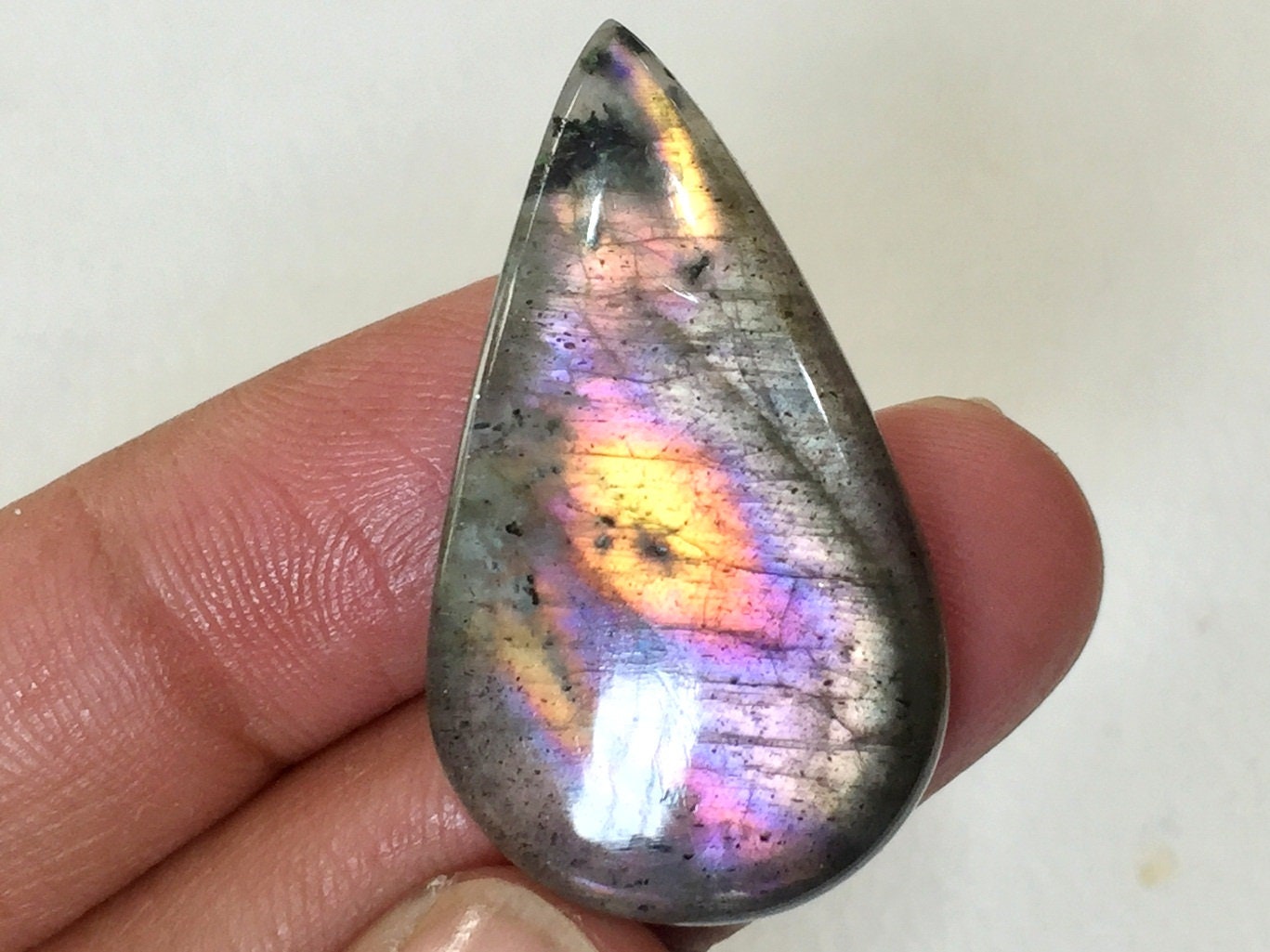 Very rare full purple flashy labradorite cabochon 36x21x6 mm | Etsy