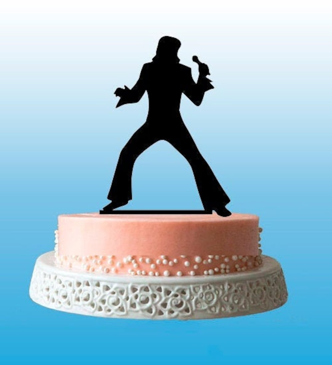 Personalised Elvis (the King) Birthday or Any Celebration Cake Topper ...