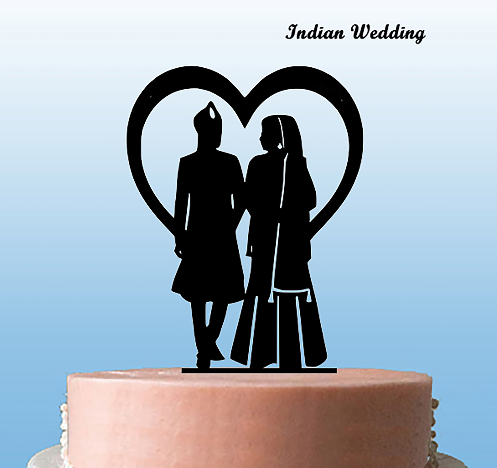 Indian or Sikh Traditional Wedding Couple Celebration Cake Topper ...