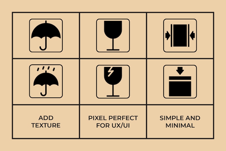Packaging Signs Line Icons - Etsy