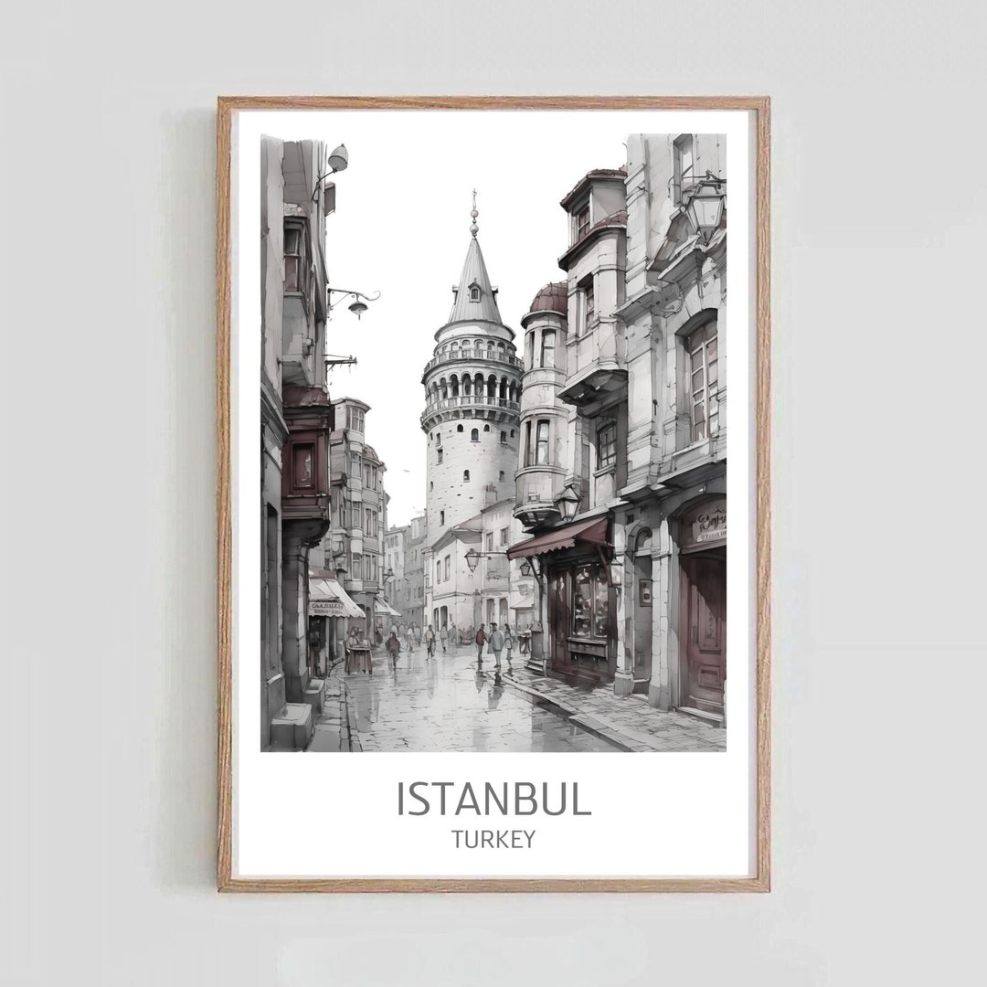 Istanbul Turkey Print/istanbul Travel Poster/galata Tower Travel Gift ...