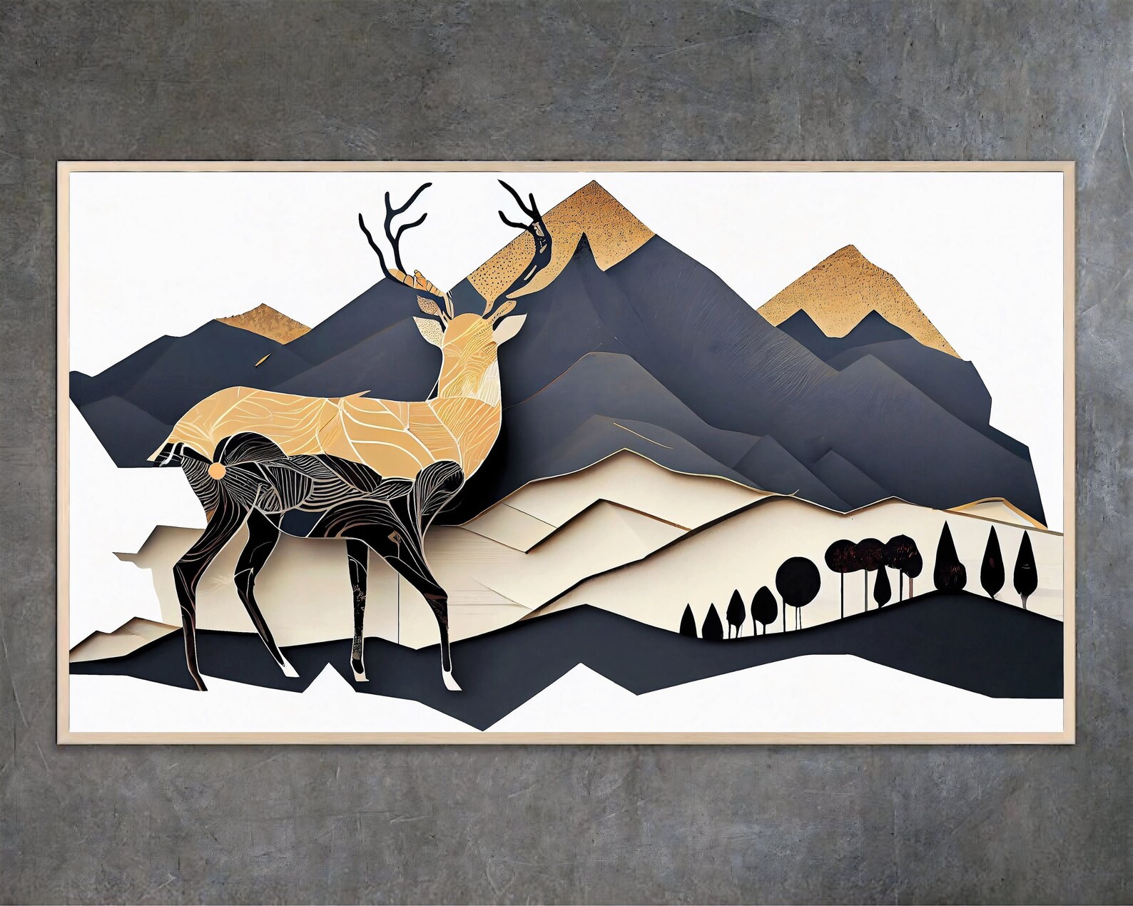 Samsung Frame TV Art for Tv Frame Art Wall Decor Paper Cut - Etsy