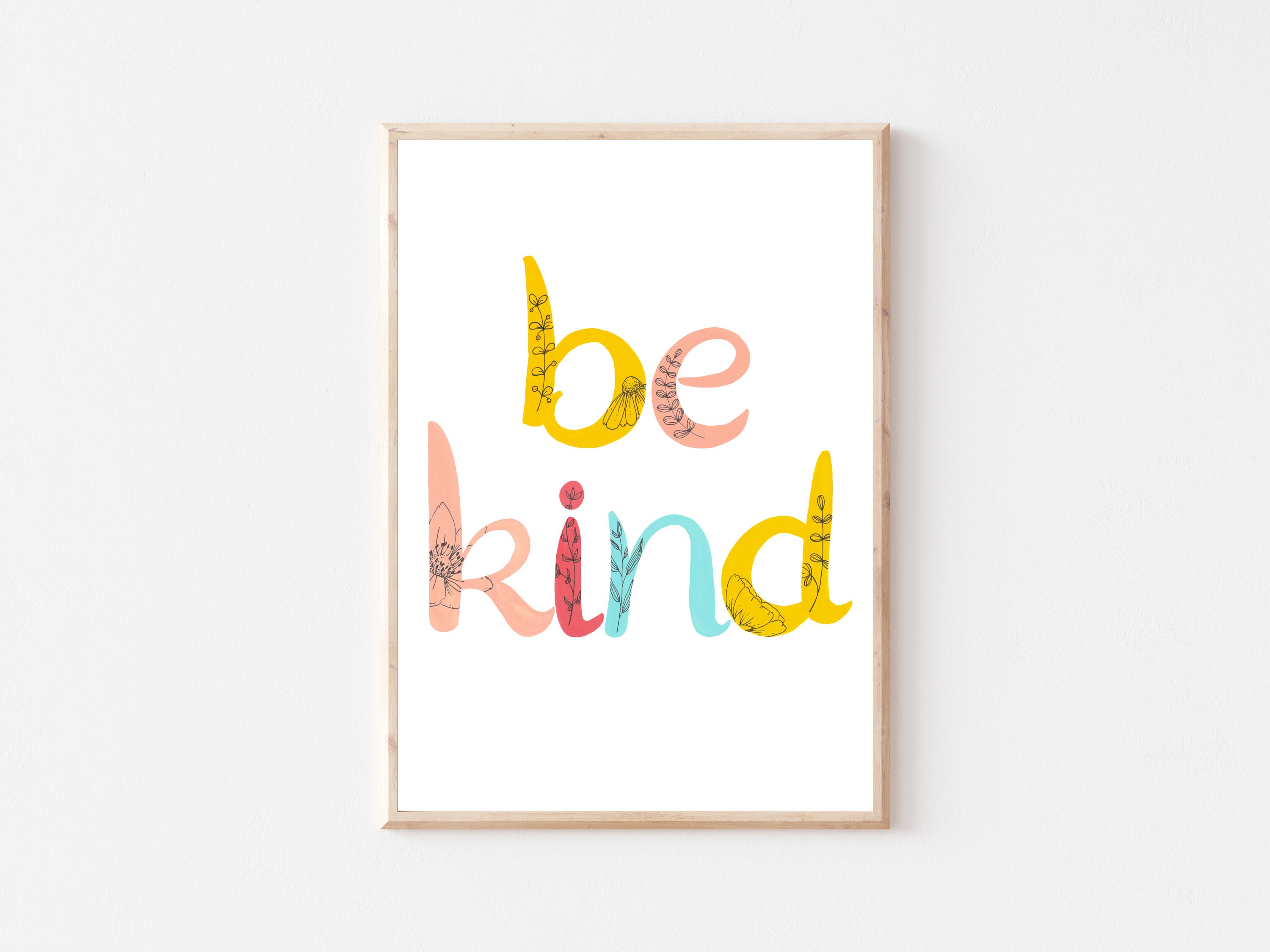 Be Kind Art Print Be Kind Be Kind Kid's Wall Art Be | Etsy