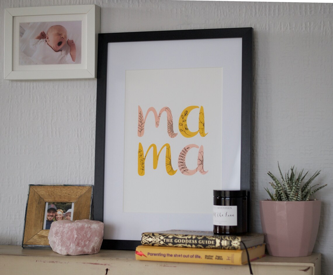 Mama Art Print Mama Illustration Mum Art Print Botanical - Etsy