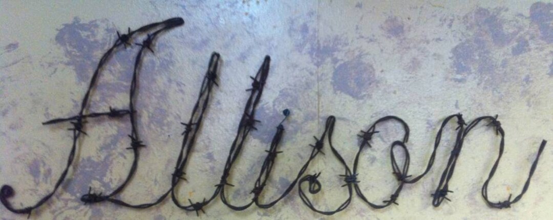 Allison, Initials, Monogram, Barbed Wire Art, Metal Art, Christmas Gift ...