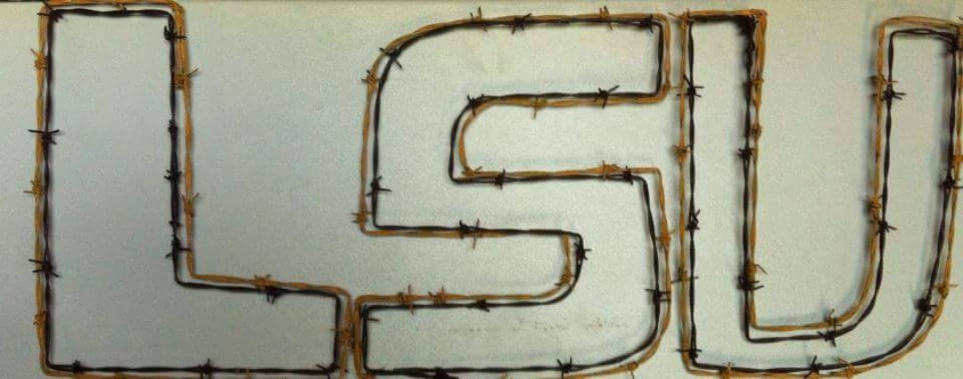 LSU, Tigers, Art, Home Decor, Barbed Wire Art, Metal Art, Christmas ...