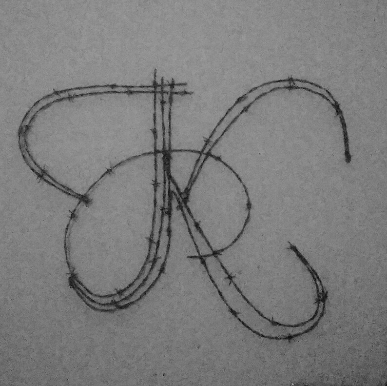 K, Names, Last Names, First Names, Art, Home Decor, Barbed Wire Art ...