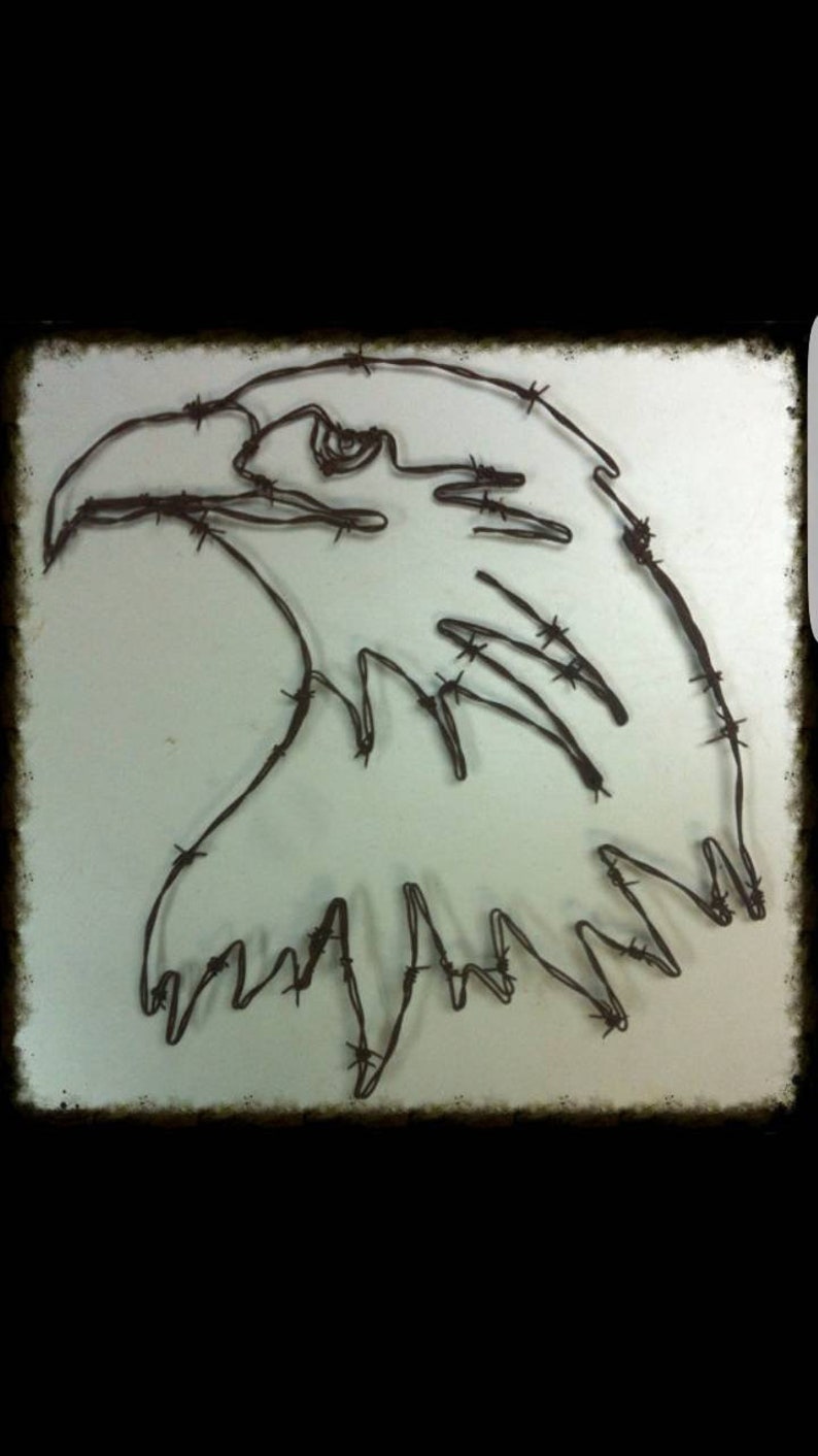 Eagle, Patriotic, Army, Military, USA, Barbed Wire Art, Metal, USMC ...