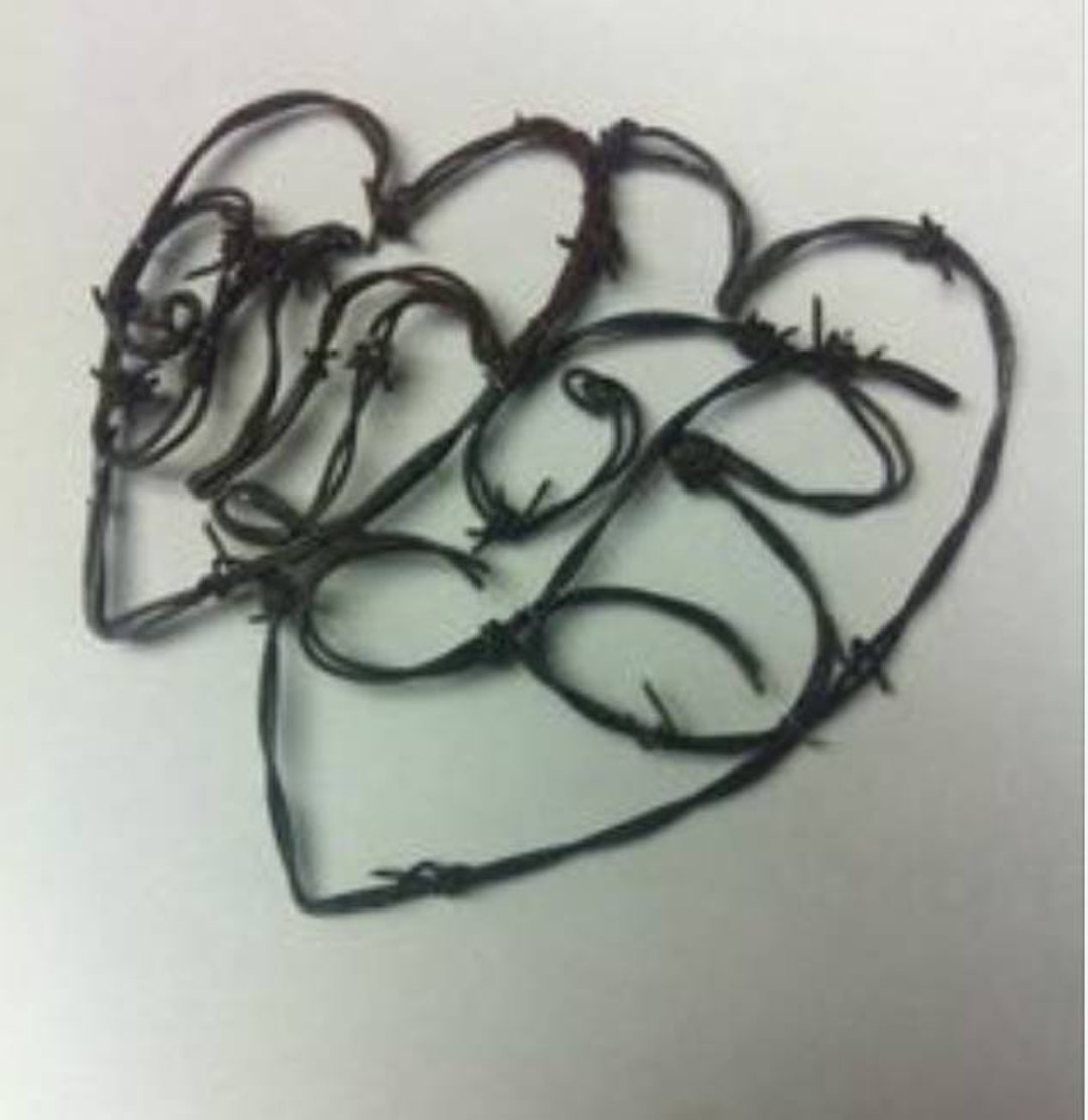 Hearts With Names, Art, Home Decor, Barbed Wire Art, Metal Art ...