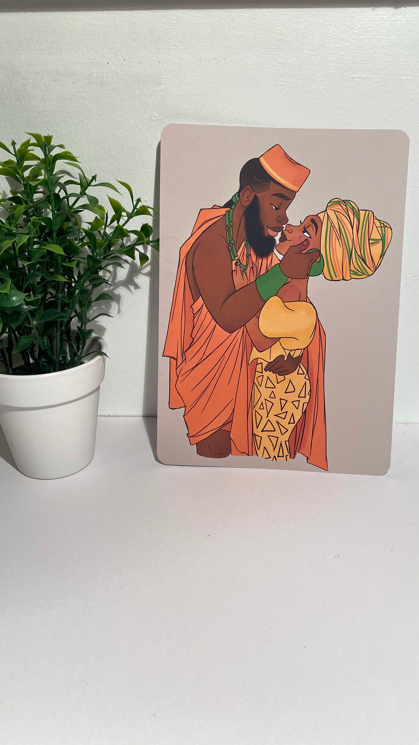 African wedding couple illustration Afro illustration | Etsy