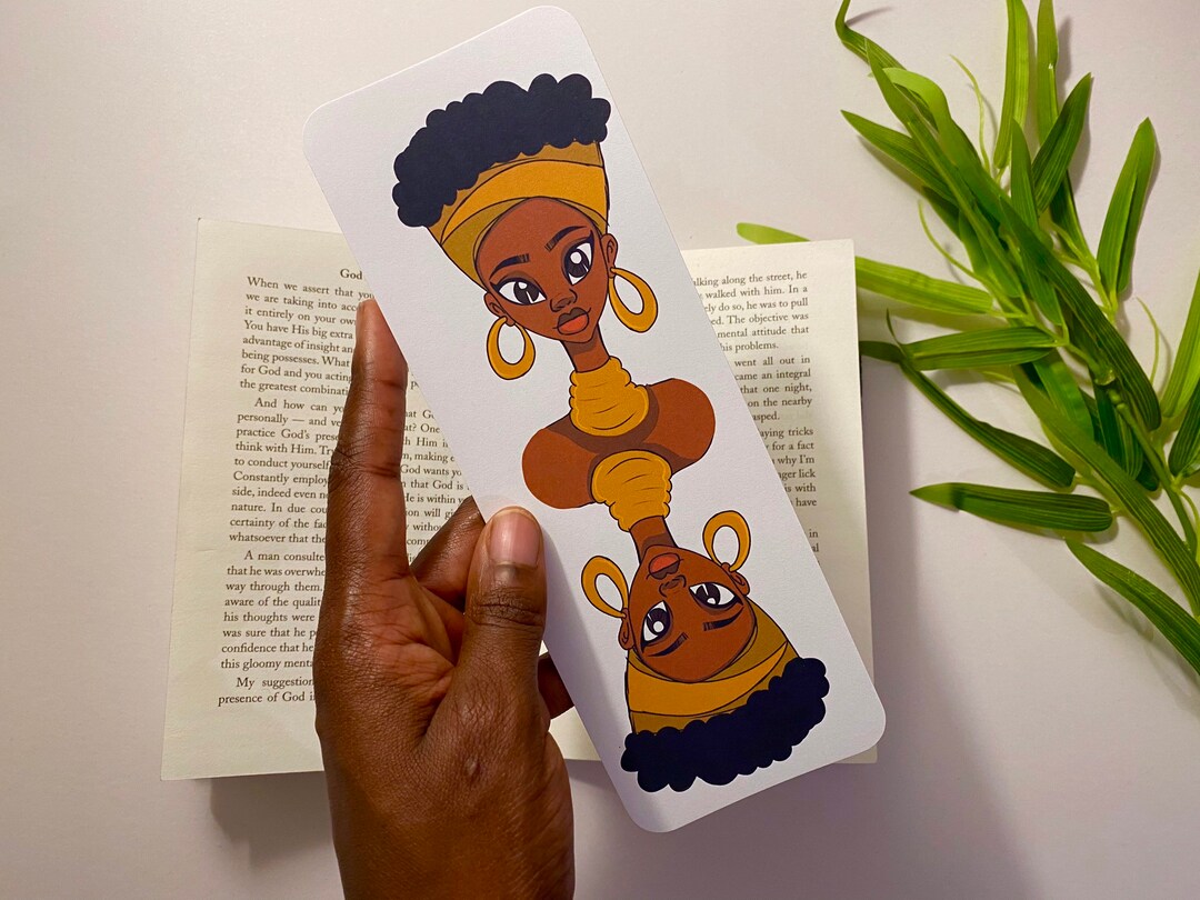 Afro Bookmark, Cute Art, Gift, Cute Black Girl Bookmark, Children’s ...