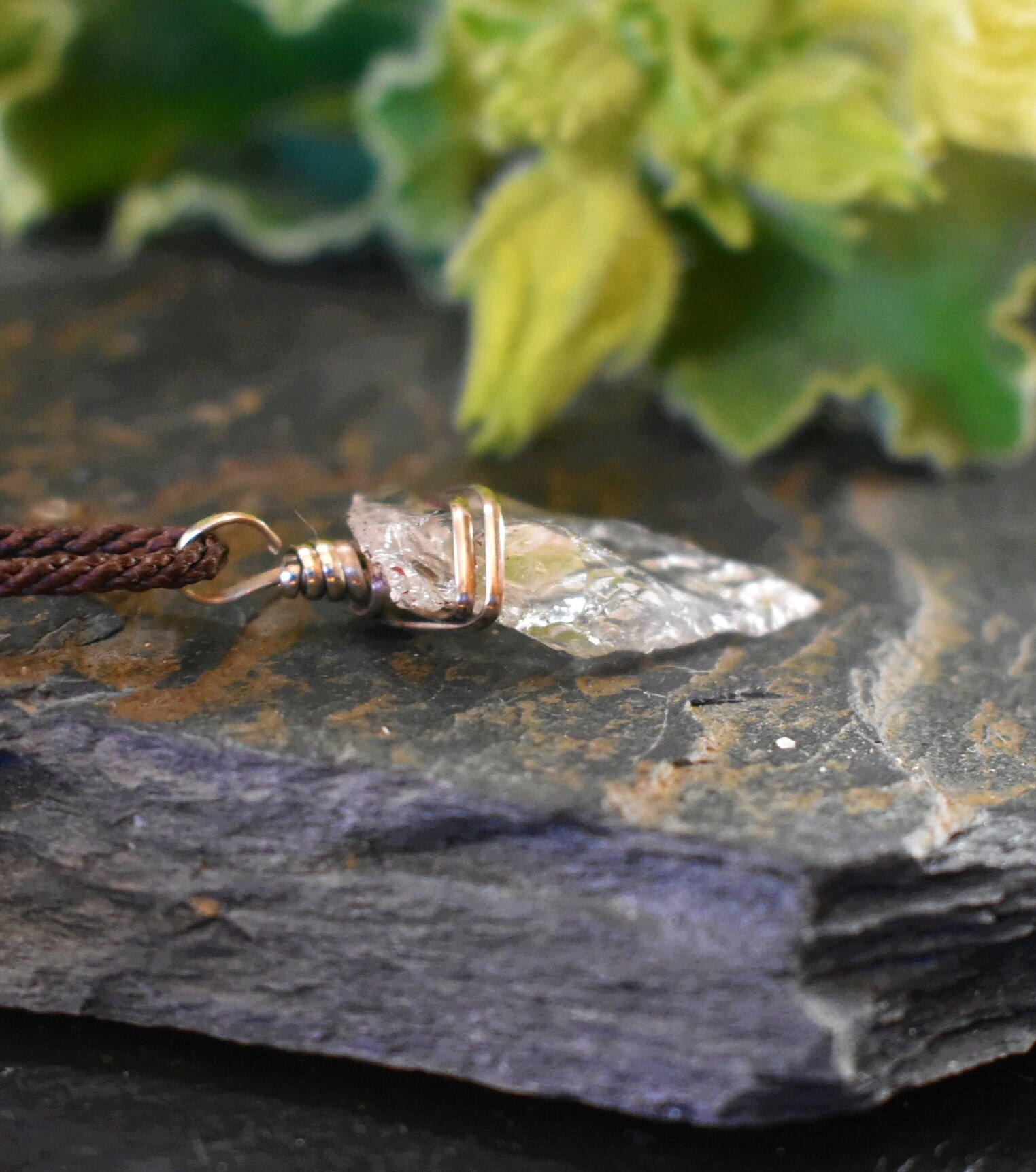 Crystal Quartz Arrowhead Necklace Rock Crystal Necklace | Etsy