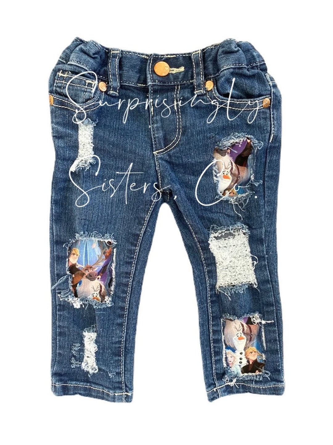 Distressed Frozen Jeans // Kids Jeans // Elsa // Anna // Frozen ...