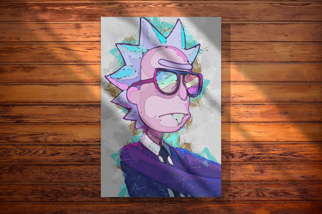 Agent Rick - Rick and Morty Graffiti Art Canvas Print - Etsy