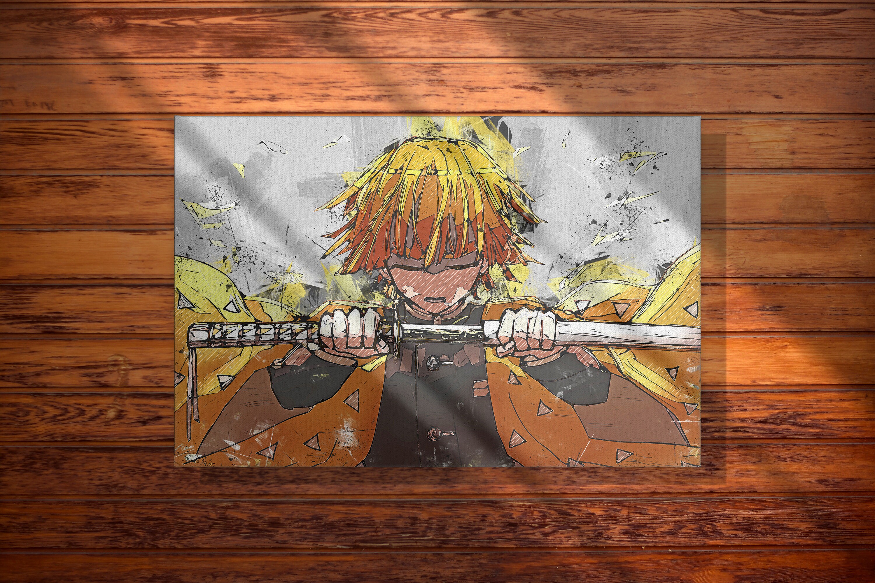 Lightning Sword Anime Guy Graffiti Art Canvas Print, Poster Print, Foam ...