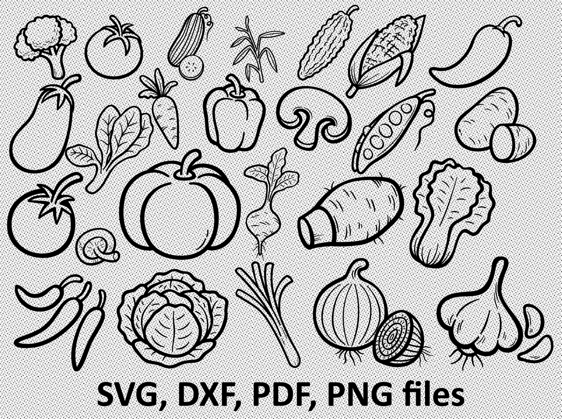 svg Vegetables icons Hand drawn Fruits Vegetables svg Bundle,Food svg ...