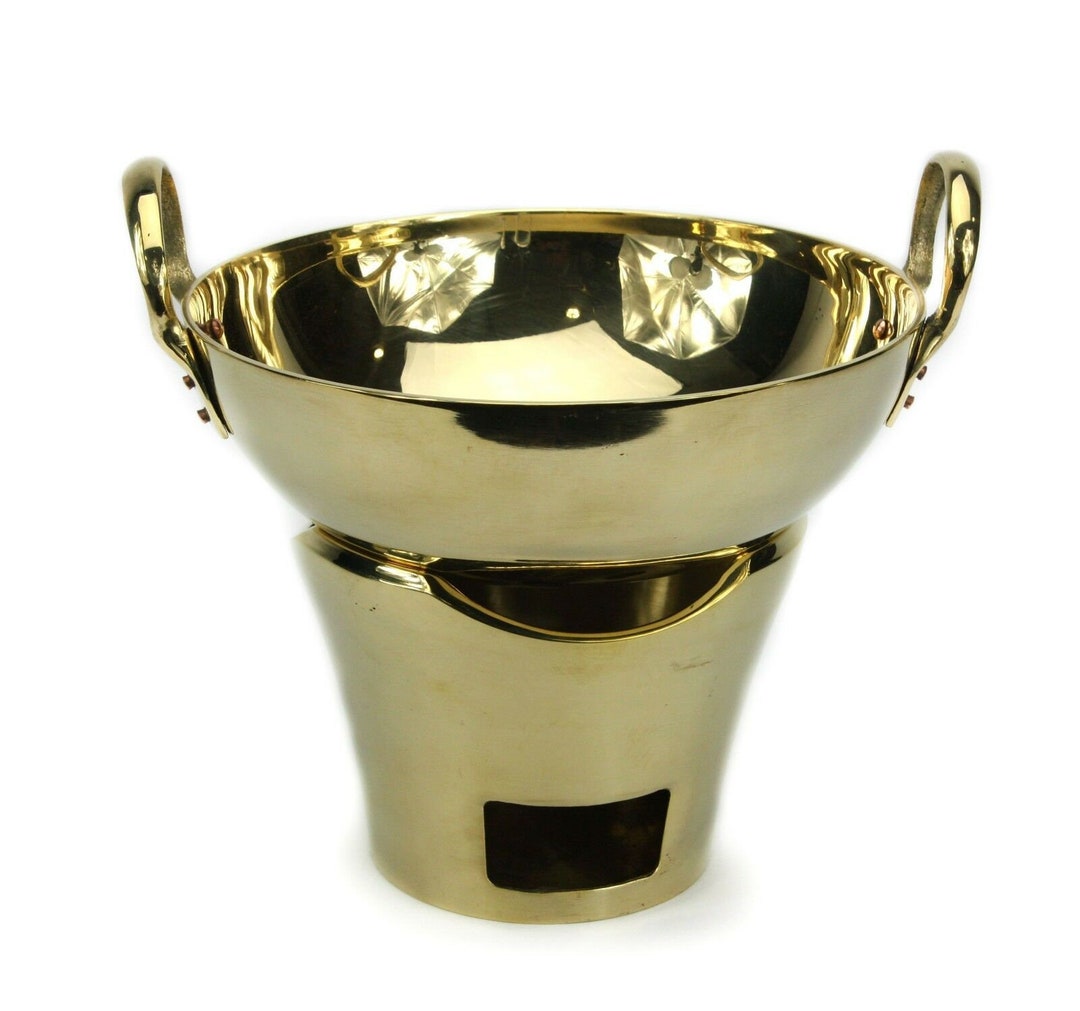 Thai Brass Barbecue Wok, Shiny Finish, 22cm High. Thailand. Solid Brass ...