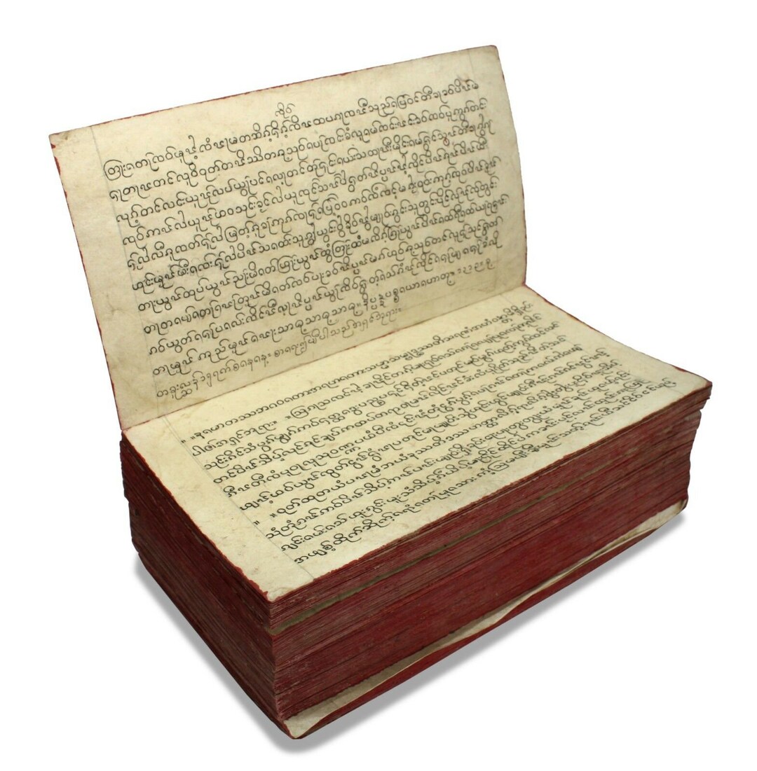 Original Ancient Lanna Language Thai Buddhist Manuscript, Northern ...