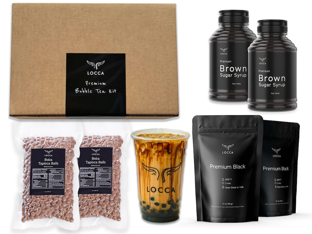 Brown Sugar Boba Tea Kit With Boba Pearls, Brown Sugar Syrup Gift for ...