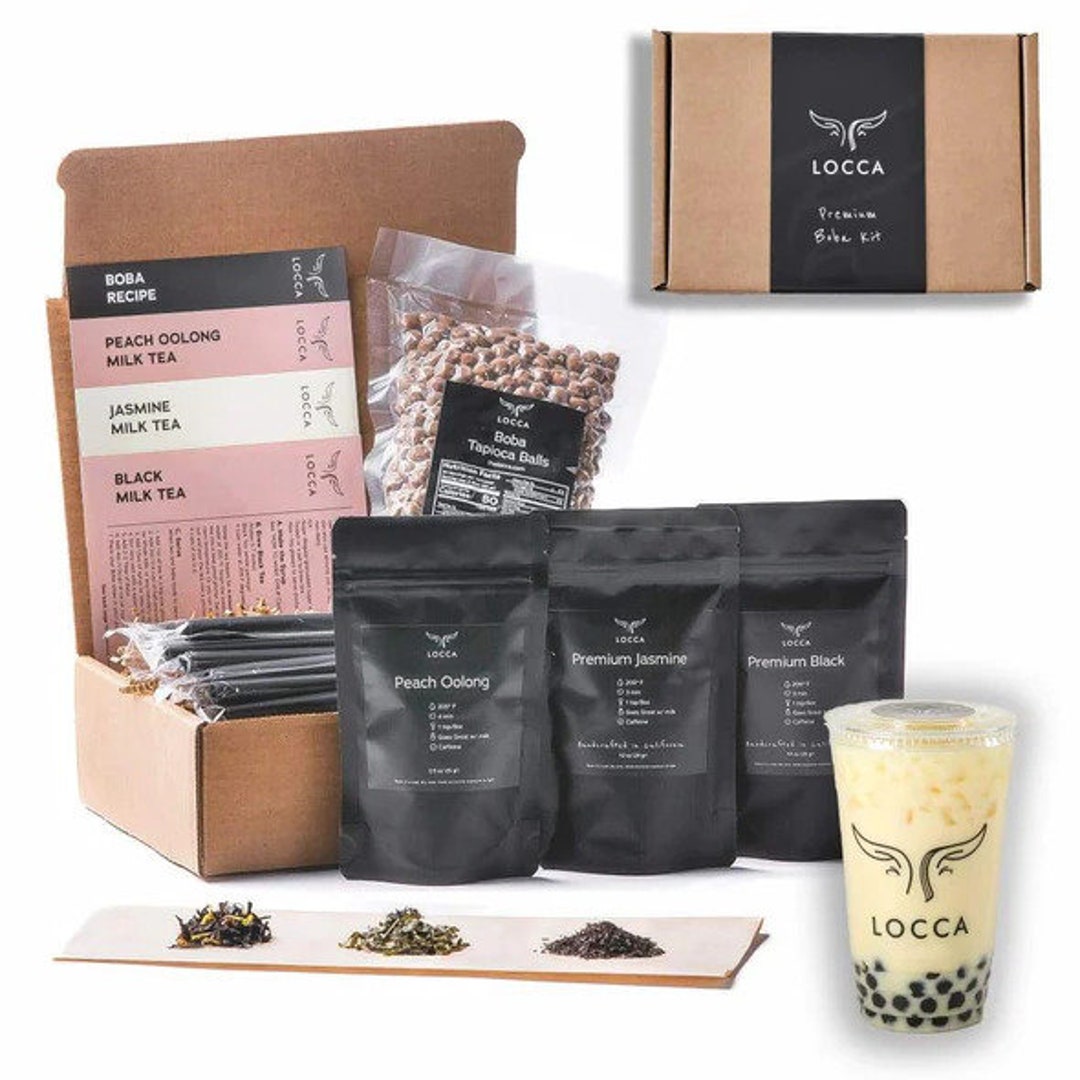 DIY Vivante Boba Tea Gift Set Organic Peach Oolong and Premium Jasmine ...