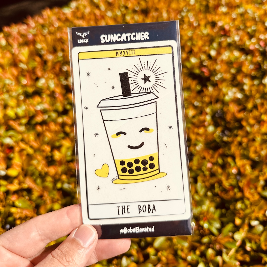 Suncatcher Cute Stickers for Windows, Boba Tea Rainbow Maker Aesthetic ...